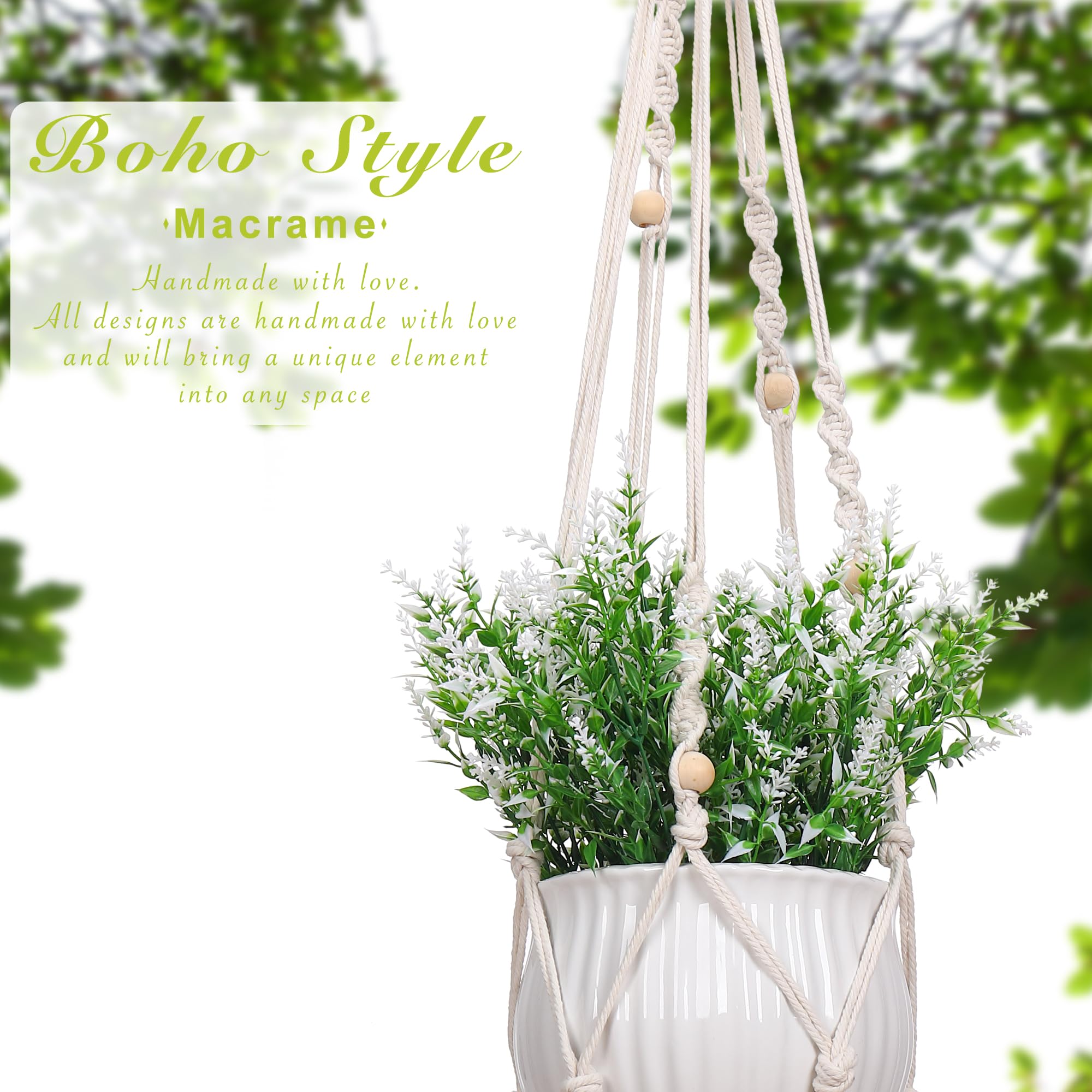 onepeng Macrame Plant Hanger,5 Arms Plant Hanger Indoor,Windchime Style Hanging Plant Holder,2 Pack Plant Hanger,Boho Home Decor Hanging Planters for Indoor Plants