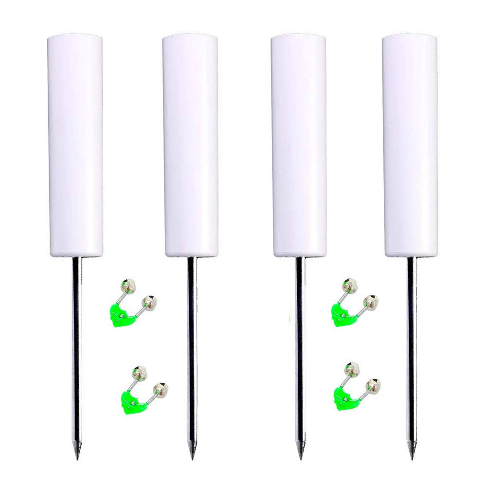 Kaiyu 4 Pack Fishing Rod Holder, Rod Holder for Bank Fishing,Fish Pole Holder for Beach,Ground Support Stand Fishing Holder, Reinforced PVC,4 Free Fishing Rod Alarm Bell