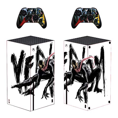KAJAL MANI Vinyl Skin Sticker Decal Wrap for X-box-One-Series X Console Skin Set Black Spider hero