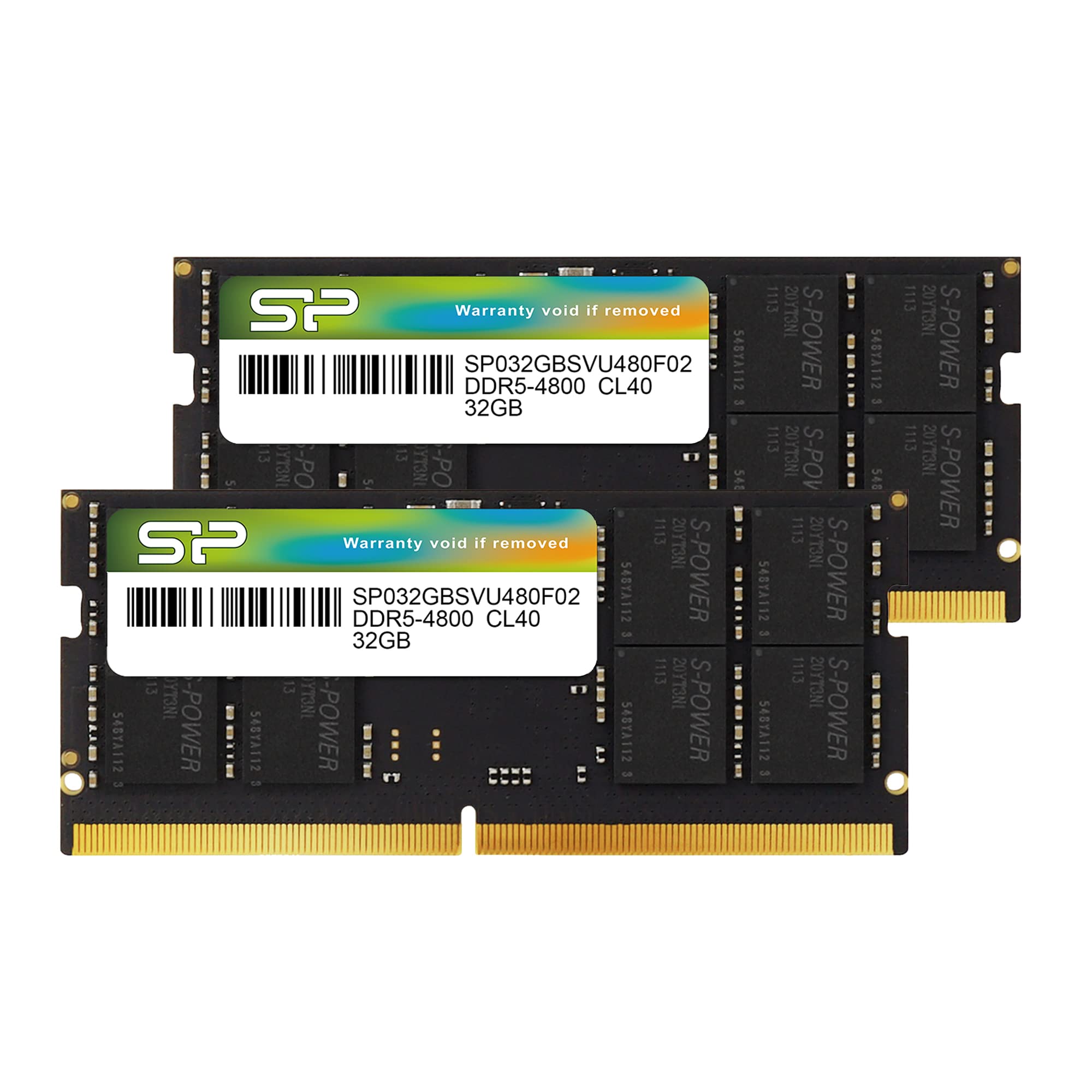 Silicon Power DDR5 64GB (32GBx2) 4800MHz (PC5-38400) 262-pin CL40 1.1V SODIMM Laptop RAM Computer Memory SP064GBSVU480F22