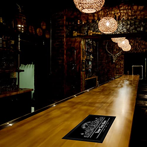 Personalized Bar Runner Mat - Novelty Beer Gifts - Add Your Text - Bar Name