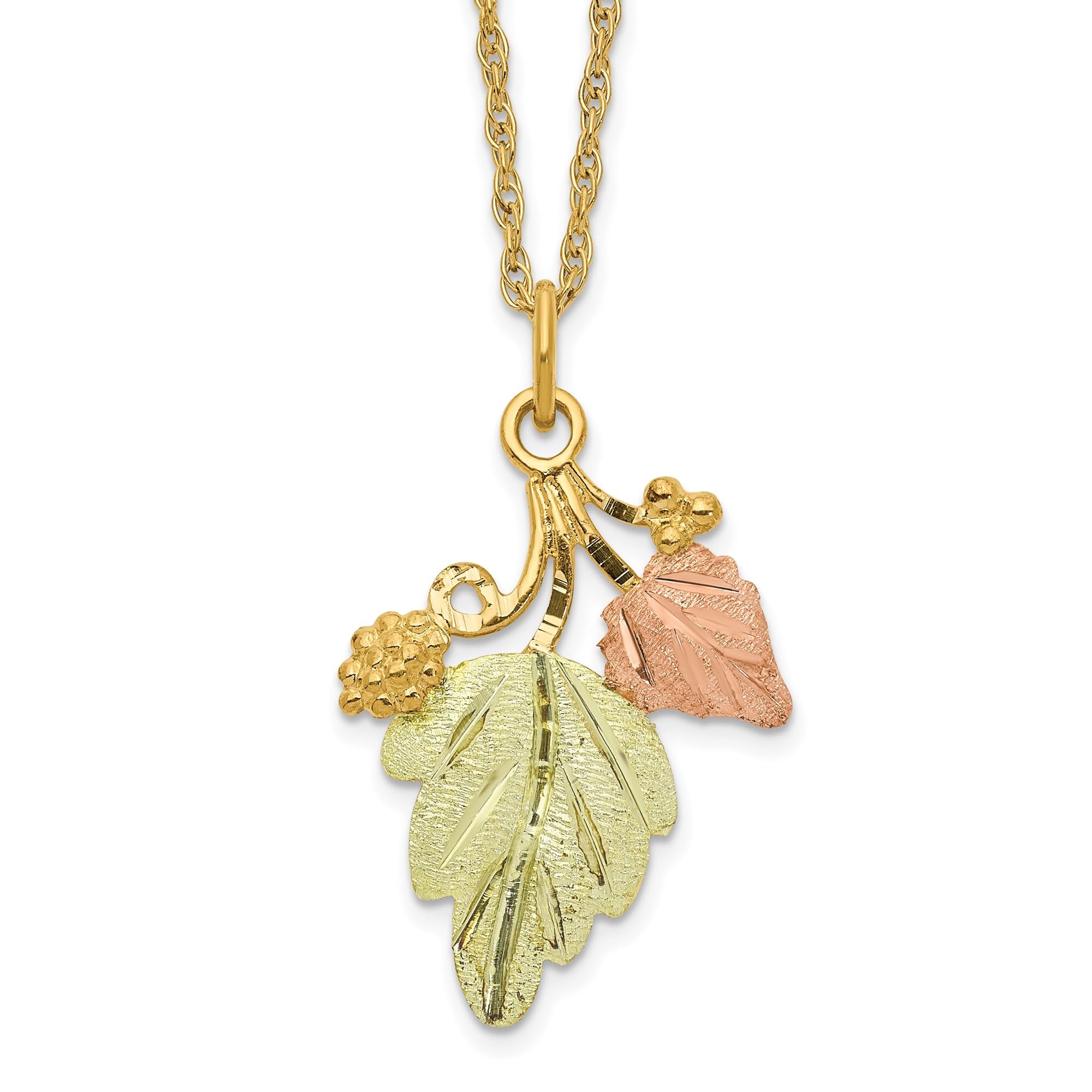 IceCarats 10K Tri Color Black Hills Gold Chain Necklace