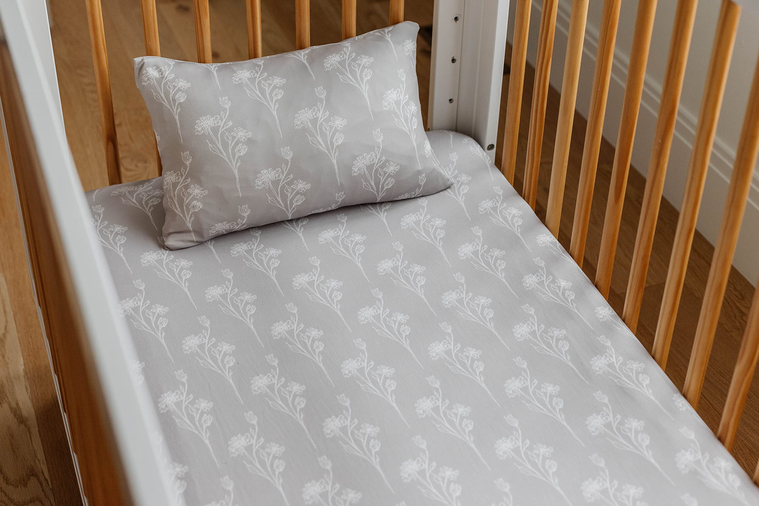 Pobibaby - 2 Pack Premium Toddler Pillowcase - Ultra Soft Jersey Knit - Crib Pillow, Kids Pillow, Travel Pillow Case Cover (Wildflower)