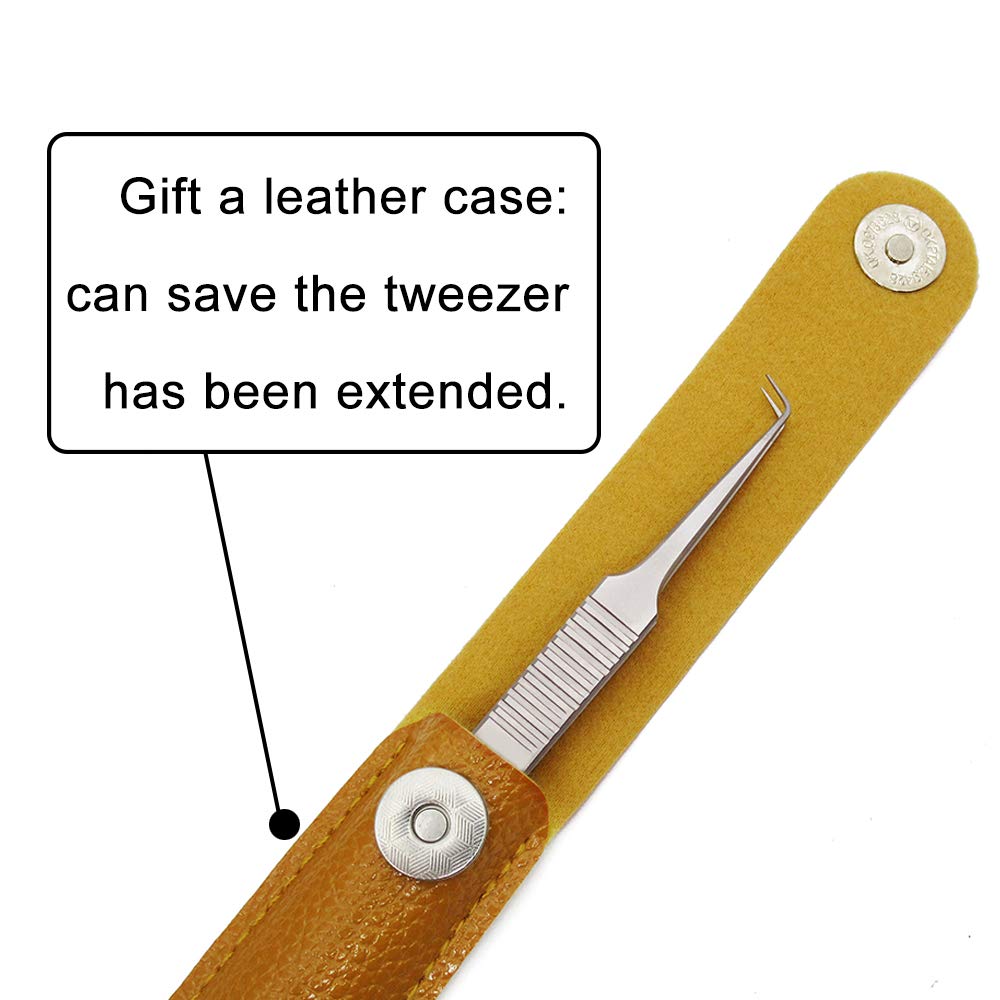 Lash Tweezers for Eyelash Extensions Volume Lash Tweezers Curved Closure Tip Professional Precision Stainless Steel Eyelash Tools Eyelash Extension Tweezers