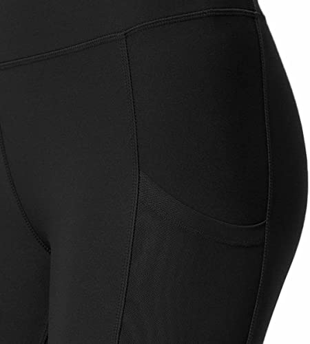 Mondetta Womens Midweight High Waisted Mesh Capri Legging (Small, Black)
