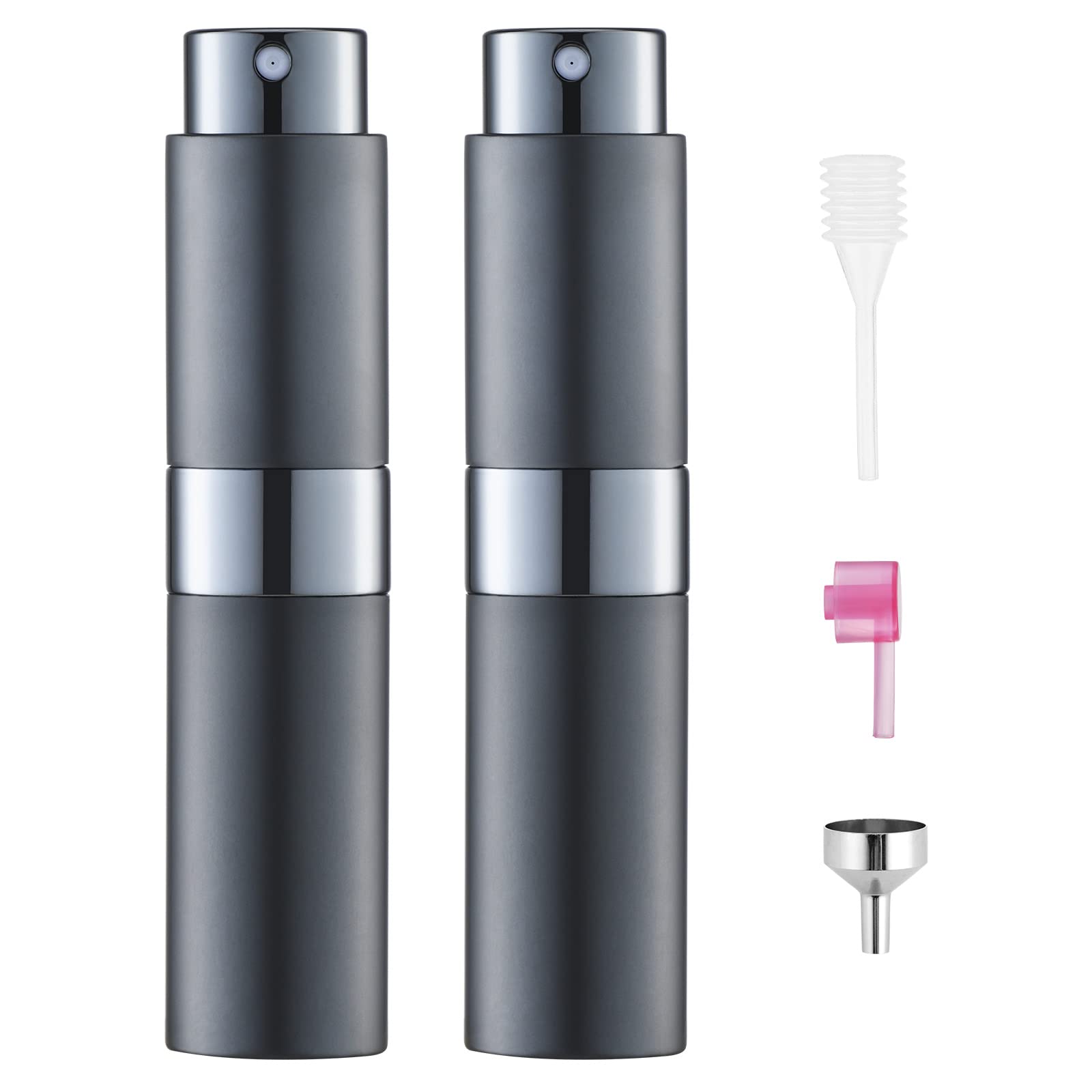 owlyee Perfume Atomizer (8ML) Travel Cologne Spray Bottle, Empty Sprayer Dispenser (Space Grey, 2PCS)…