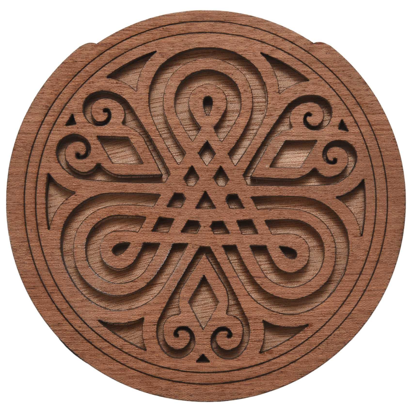 Popidome Guitar Wooden Soundhole Sound Hole Cover Block Feedback Buffer Mahogany Wood for EQ Acoustic Folk Guitars 7#