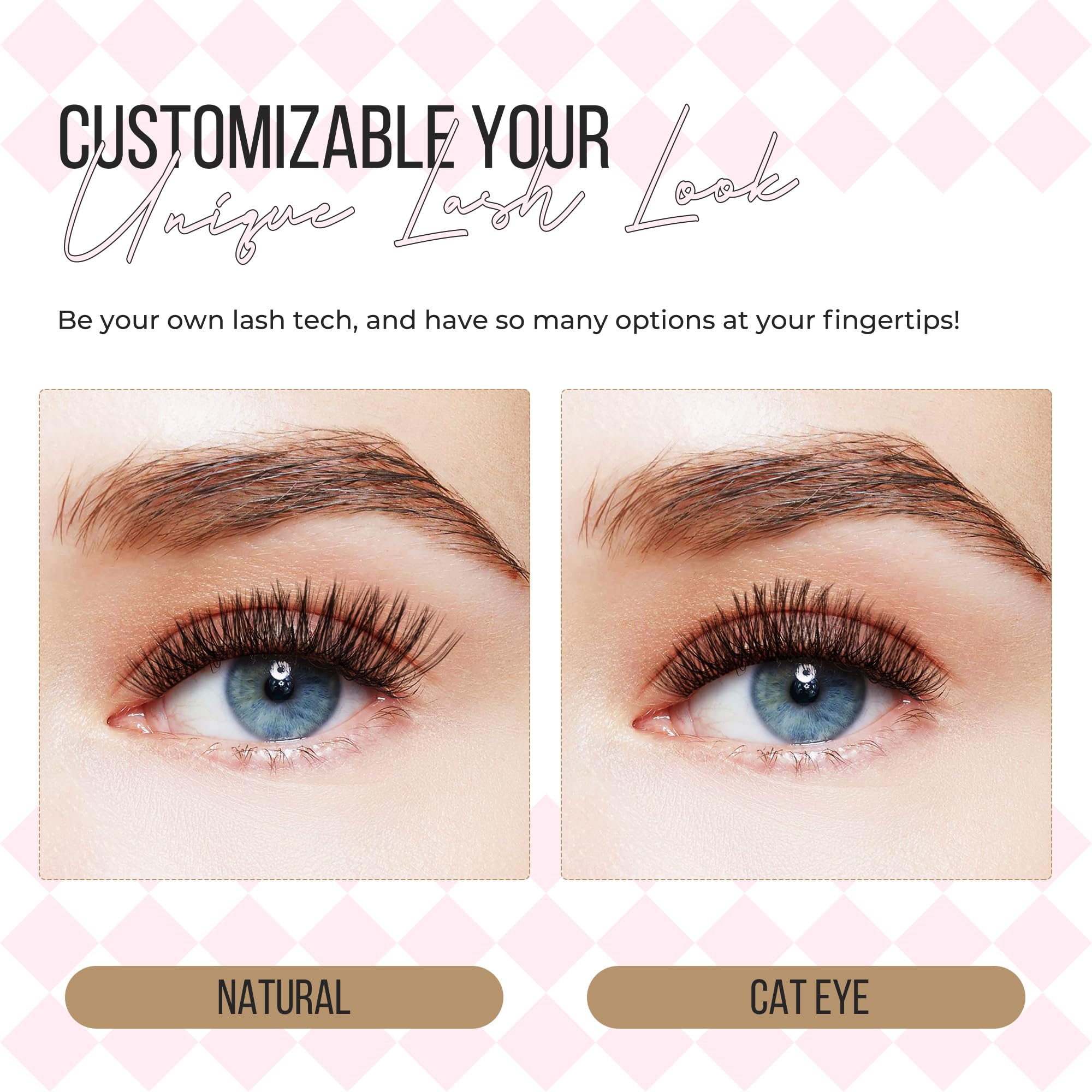 LASHVIEW Lash-Extension-Clusters 448pcs D Curl Lash Clusters Natural Look Cluster Lashes Extensions Super Thin Band & Soft Lashes Reusable 9-16mm MIX (56D+30D+40D)