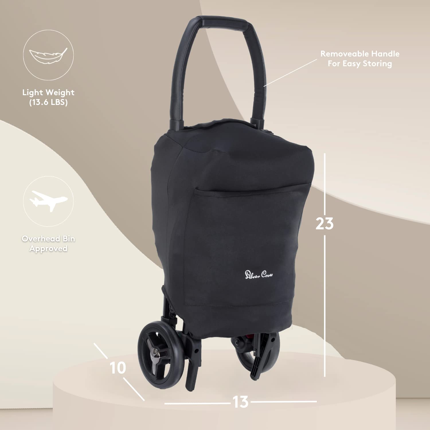Silver Cross Jet Series - Full Size TSA Approved Infant & Toddler Stroller - Lightweight, Compact & Easy to Fold, with All-Terrain Wheels and One-Handed Recline (Eclipse, Jet-3)