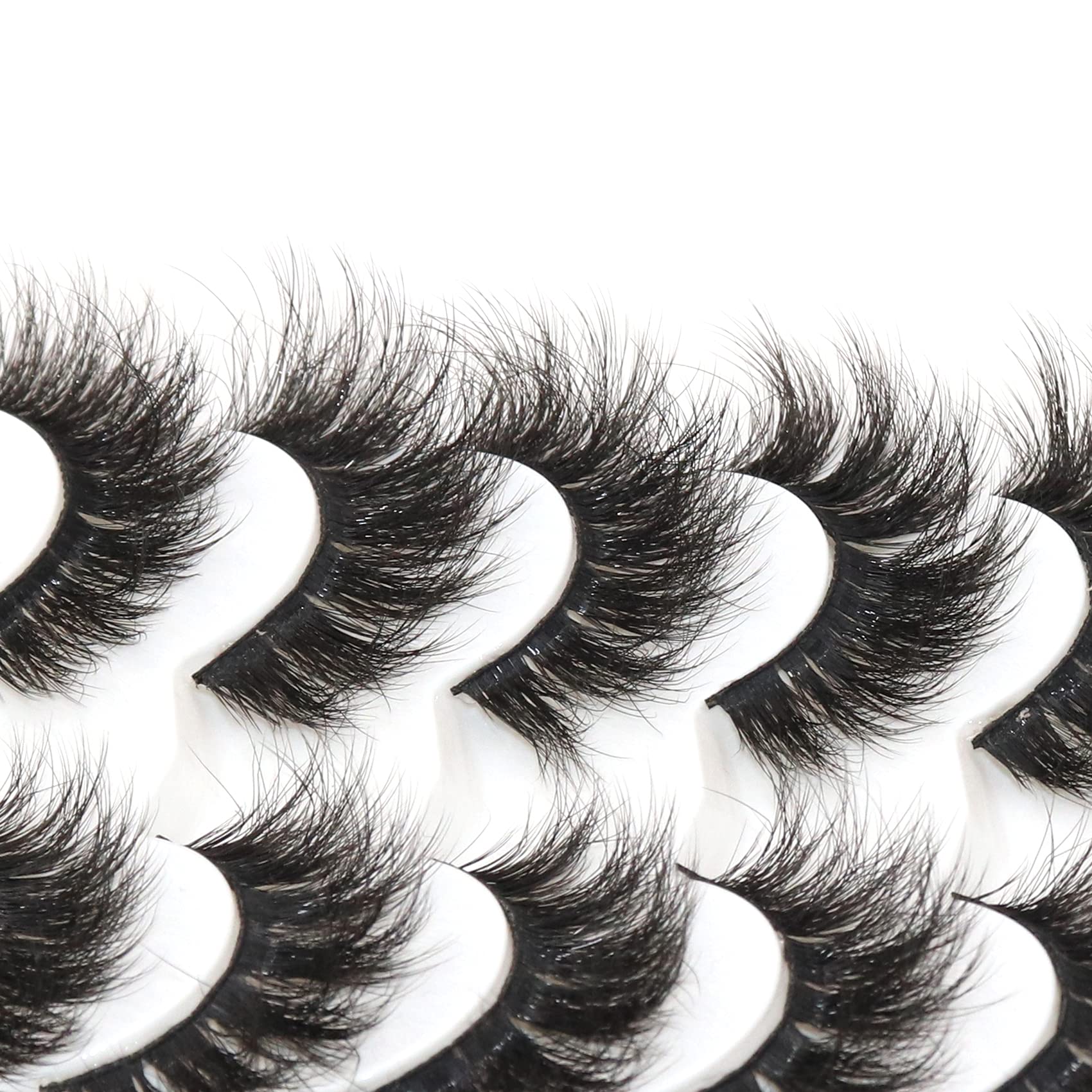 Losha False Lashes Super Fluffy Faux Mink Eyelashes Dramatic Long and Full Fake Eyelashes 7 Pairs Pack Volume Lashes