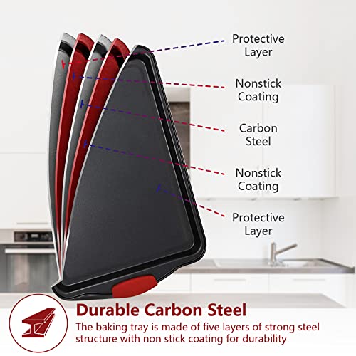 NBFTLTOP Carbon Steel Nonstick Bakeware Set, 9 Pieces Rimmed Baking Trays Cupcake Muffin Roasting Loaf Pan Cookie Sheets (Style 1)