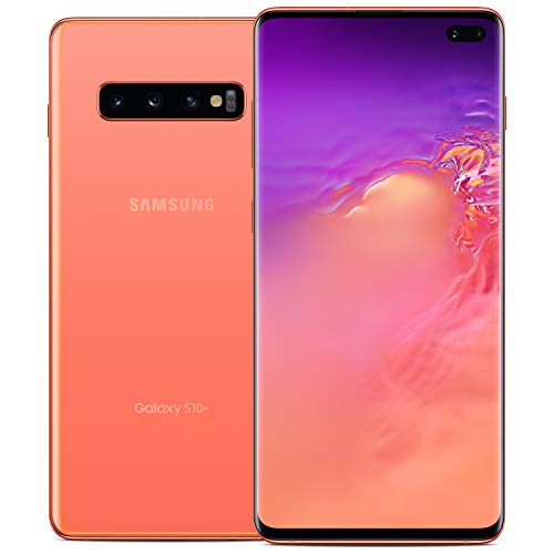 Samsung Galaxy S10+ Factory Unlocked Android Cell Phone | US Version | 128GB of Storage | Fingerprint ID and Facial Recognition | Long-Lasting Battery | Flamingo Pink