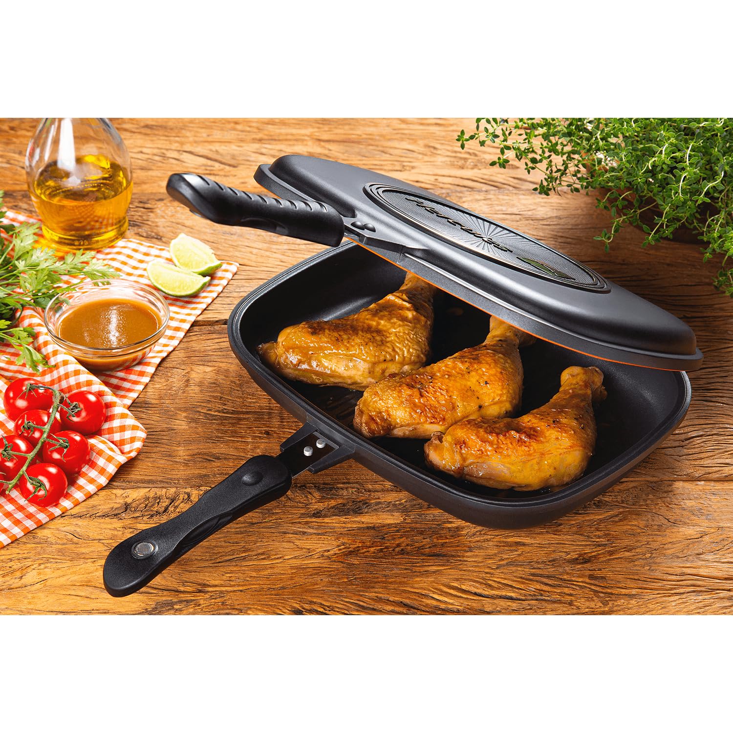 Mundial Hercules collection, Double Sided Cast Aluminum Skillet - Non-Stick Omelette Pan, Perfect for Frittata, Professional Grade, 2 Quarts