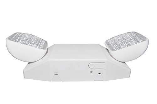 LIT-PaTH LED Emergency Lighting Fixtures with 2 LED Heads and Back Up Batteries- US Standard Exit Light, UL 924 and CEC Qualified, 120-277 Voltage, 1-Pack