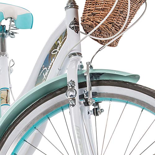 Huffy Panama Jack Women's Beach Cruiser Bike 26 inch 6-Speed, Lightweight, Pearl White