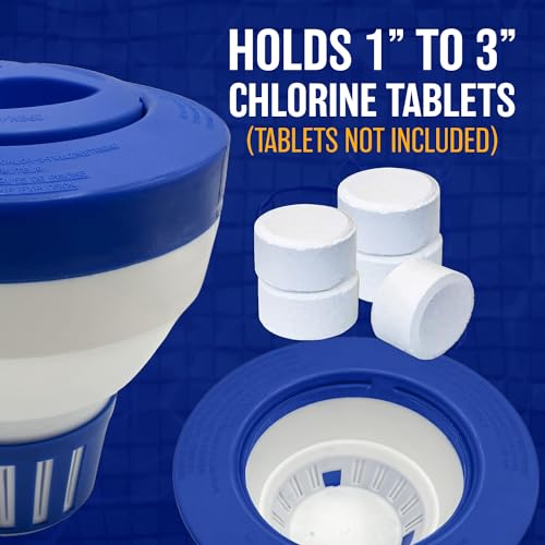 Poolzilla Deluxe Chlorine Feeder, Adjustable Collar Design for Optimal Dispersion, Can Hold Chlorine Tablets up to 3β