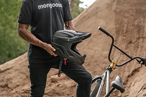 Mongoose Title Full Face Bike Helmet, Fits Head Circumferences of 55-56cm, Adult/Small, Matte Black