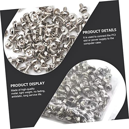 SOLUSTRE 100 pcs pci Computer Round I Metal Screw Fastener Mounting Head Replacement Case Fixing Accessory for Supply PSU Power Slot