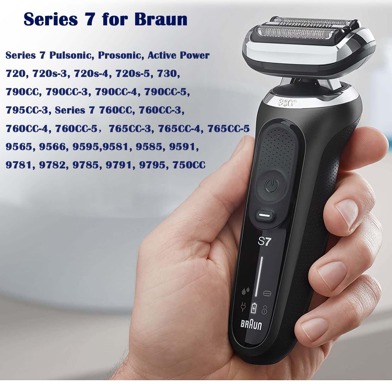 Series 7 70B Replacement Head Blades Fit for Braun Series 7 Shavers Electric Men's Razor, 70B Replacement Head Fit for Braun 7720, 750CC, 760CC, 765C, Shaver Replacement Heads Blade for Model Series 7
