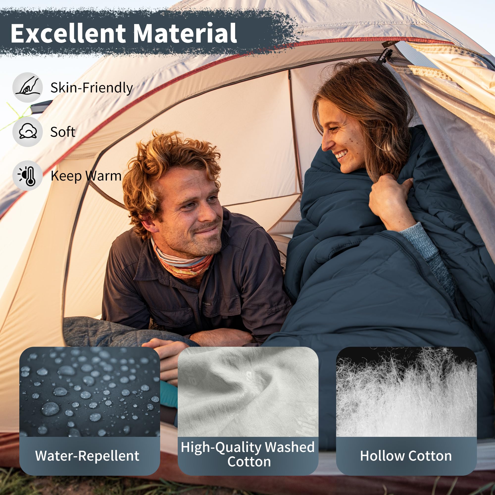 Naturehike Ultralight Rectangular Sleeping Bag Lightweight Portable Envelope Sleeping Bag for 3 Season Traveling, Camping, Hiking