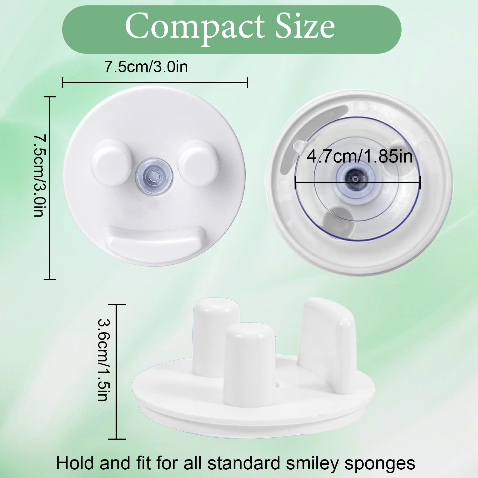 Sponge Holder, Sink Caddy for Scrub Sponges, Kitchen/Bathroom Sink Sponge Storage with Suction Cup Installation,Holding Smiley Sponges,Self-Draining and Dishwasher Safe(Sponges Not Included),1pcs