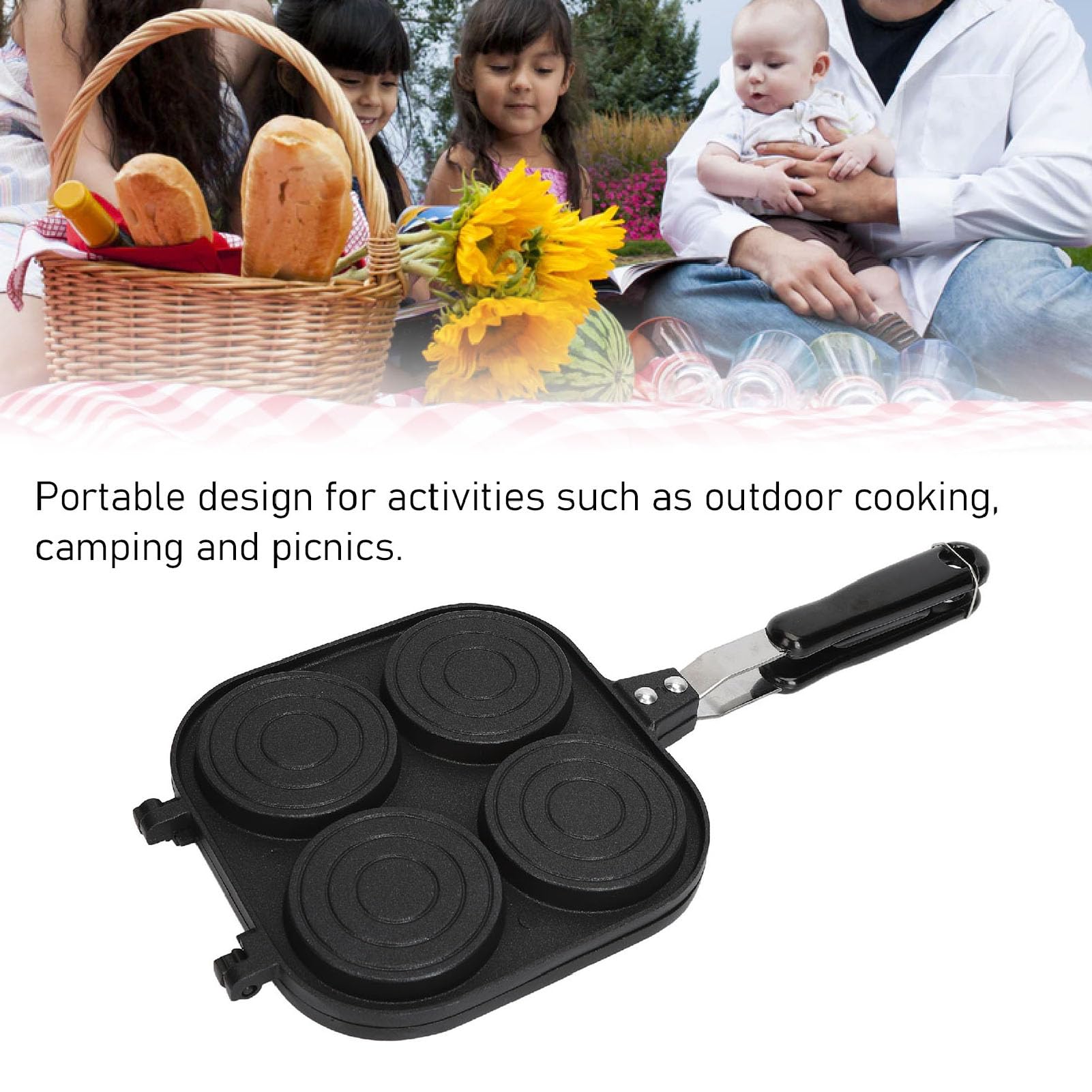 Topyond Pancake Pan Maker, Double Sided Nonstick Japanese Egg Pan, Multifunctional Aluminum Alloy Tamagoyaki Pan for Eggs, French Toast, Omelette, and Crepes