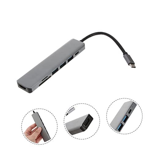 SOLUSTRE 2pcs 7 Reader Laptop USB Aluminum with Type Transfer Type-c Video to Mm Converter Accessories Holder Dock Compatible Computer More Devices Pro USB-c Card in- Adapter Type-