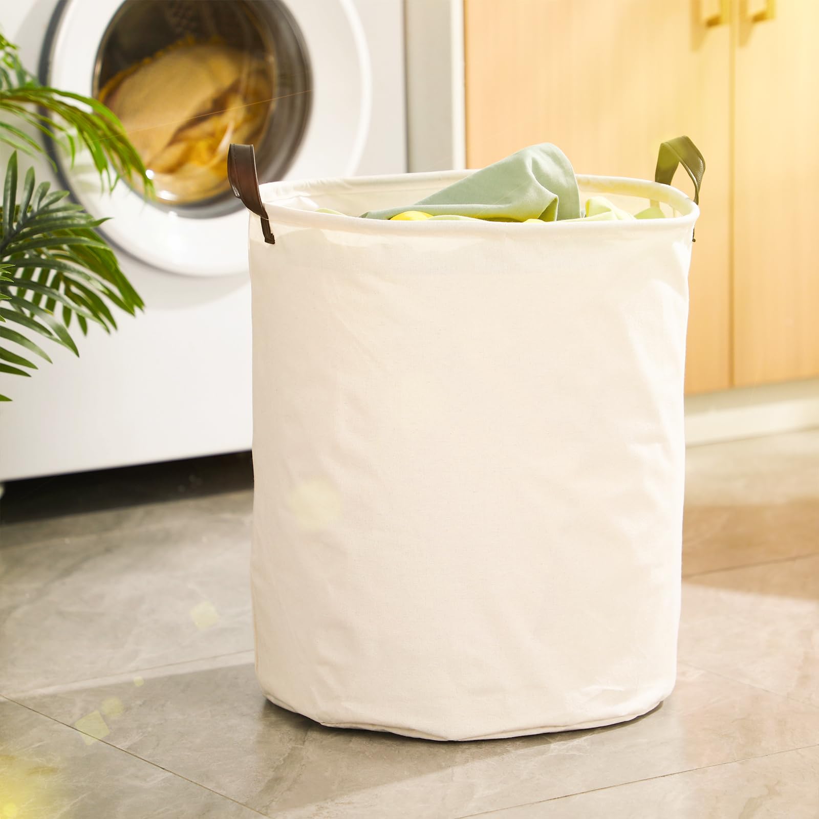 Tiangrid 2 Pcs 63l Laundry Baskets Sublimation DIY Laundry Hamper Collapsible Baby Laundry Basket with Handle for College Essentials Kids Baby Room Toys Home Storage (Textile Handle)