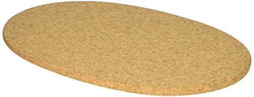 Linden Sweden Jonas Round Cork Trivet - Water Absorbent - Perfect for Plants, Hot Pots, Pans, Mugs, and Glasses (13" x 8 1/2" (1pack))