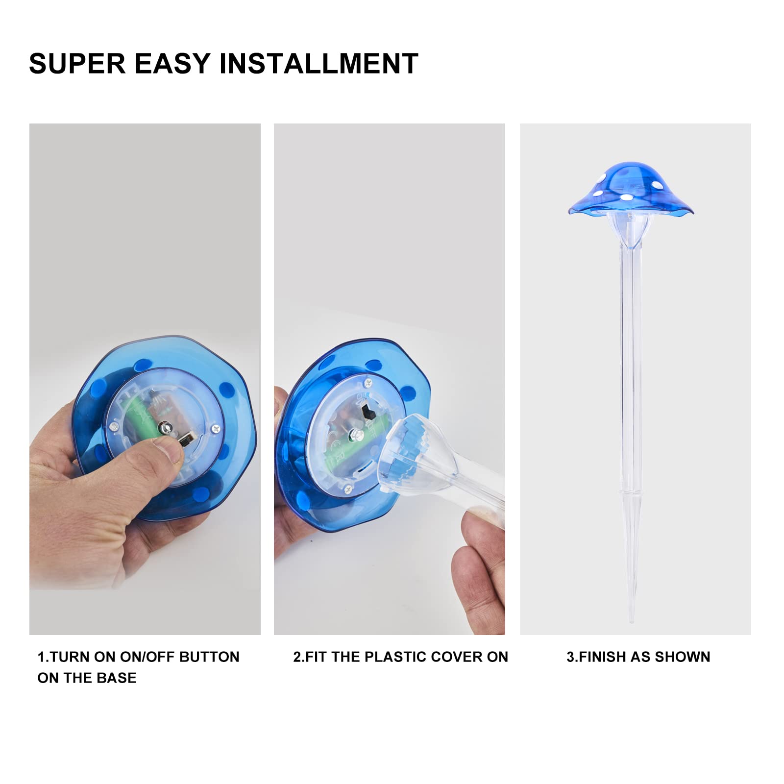 QEEPGG Solar Mushroom Lights Outdoor Pathway 6pcs, Multi-Color Changing Durable Plastic Cute LED Light, Solar Landscape Lights Waterproof for Lawn, Patio, Yard, Walkway, Driveway and Garden