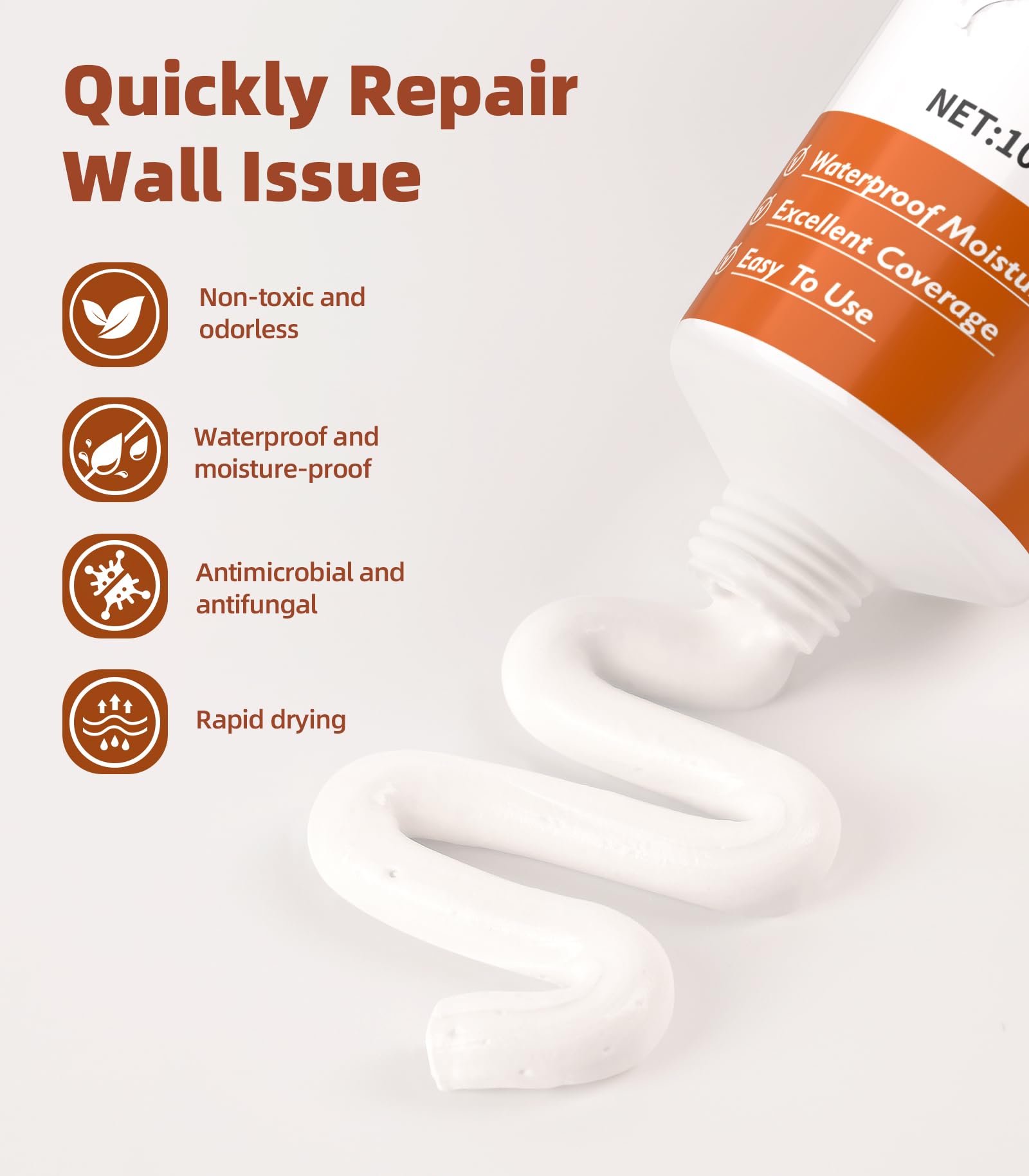 Spackle Wall Repair Kit,Drywall Repair Patch Kit,Simple Small Wall Hole Filler&Efficient Crack Repair,2 Pack Wall Putty Paste,Plaster Ceiling Repair,Apartment Friendly.