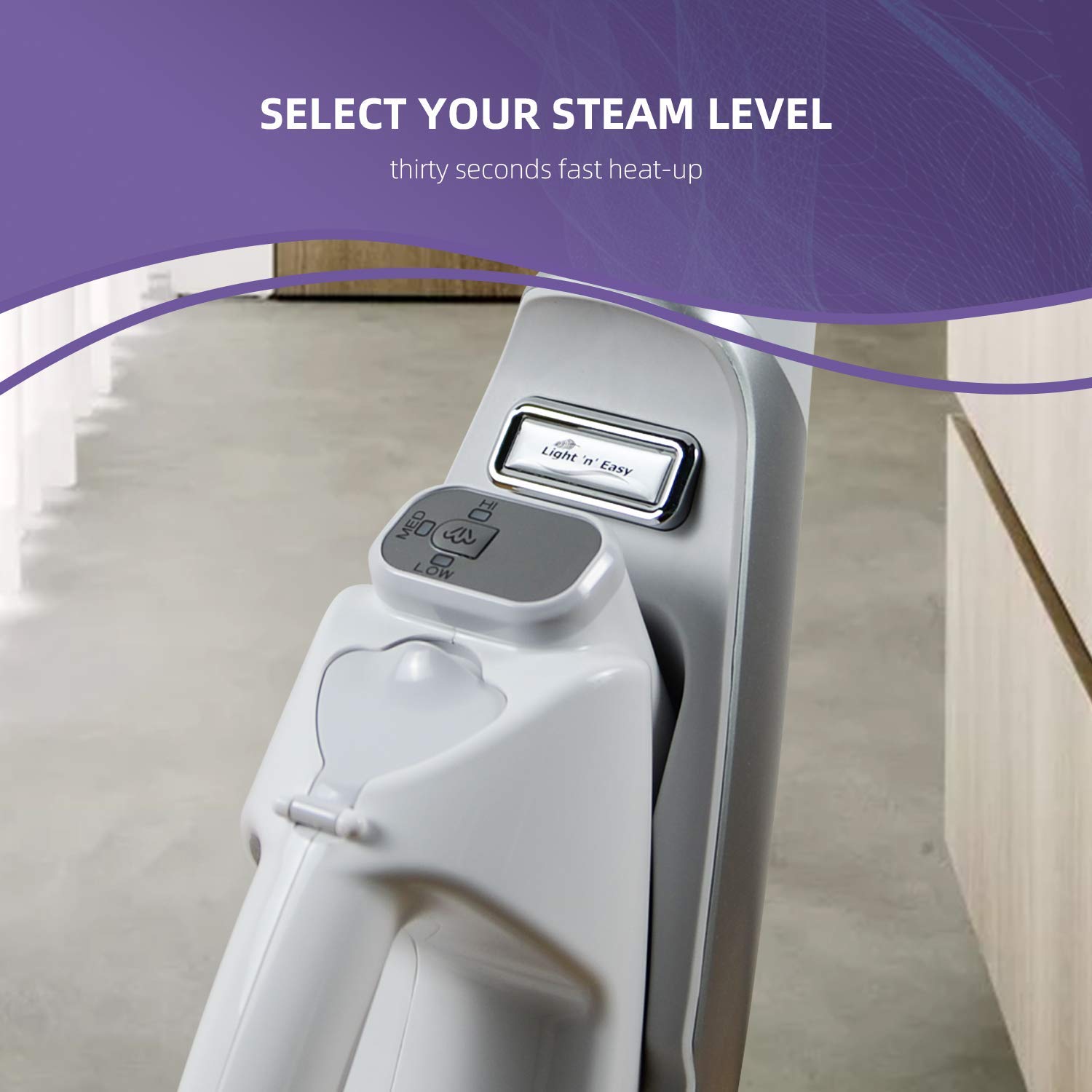 LIGHT 'N' EASY Multifunctional Steam Mop with Detachable Handheld Unit Floor Steamers Cleaner for Hardwood,Grout,Tile White, 7688ANW (Renewed)