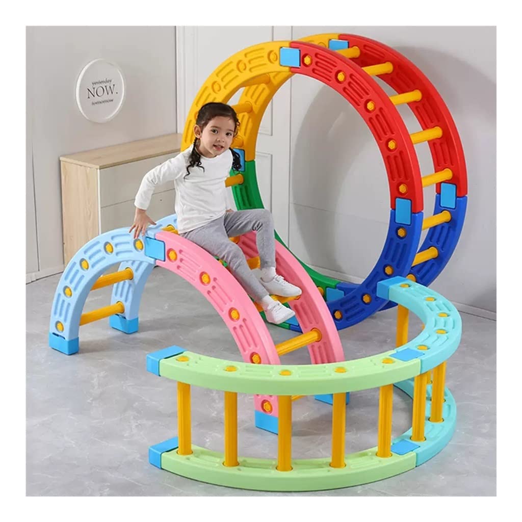 Plastic Climbing Frame Combination, Home/School Obstacle Course Activity Center, Easy to Install