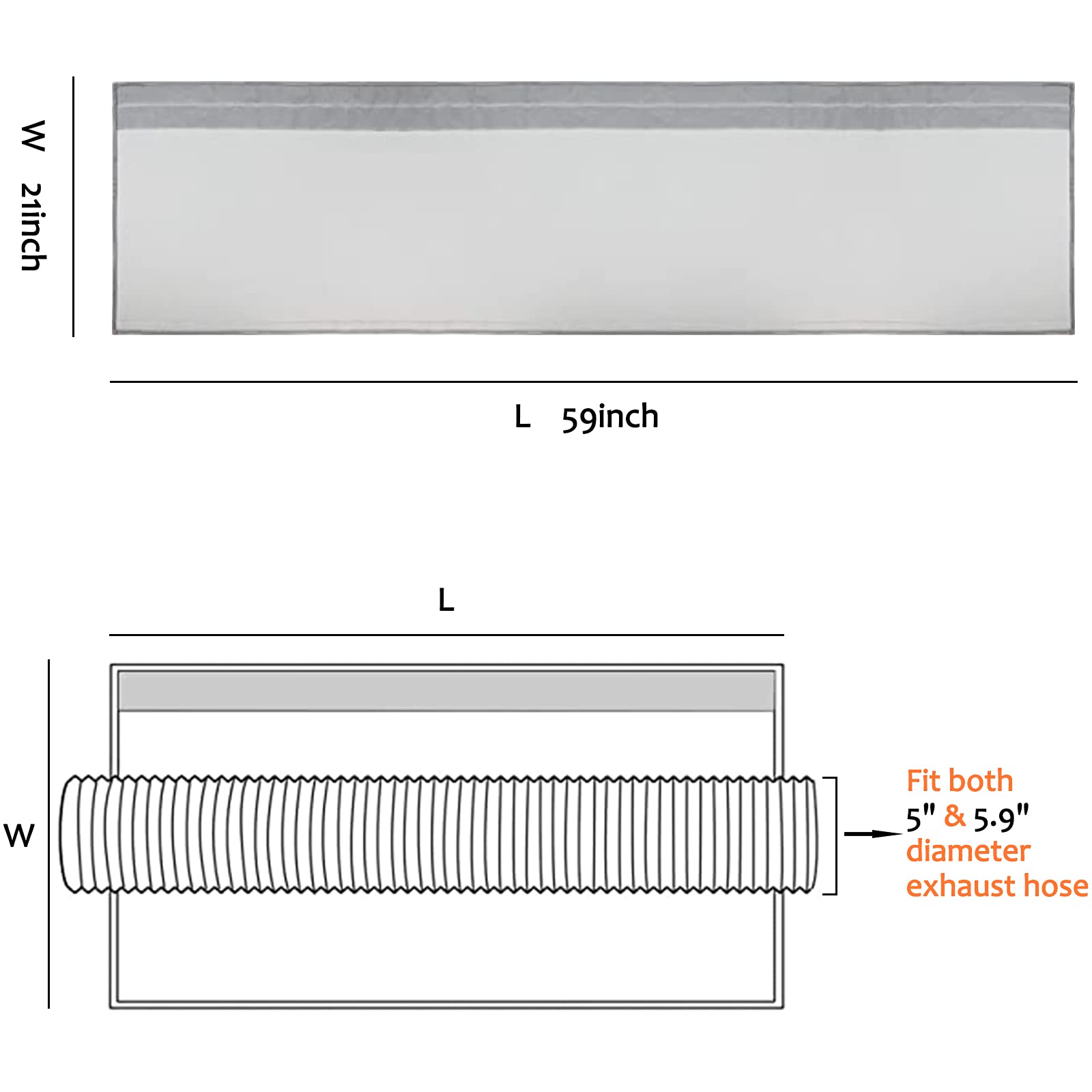 Portable Air Conditioner Hose Cover Wrap Insulated AC Hose Cover, Universal Fit Both 5 inch and 5.9 inch Diameter Exhaust Duct Vent, for Easy Installation