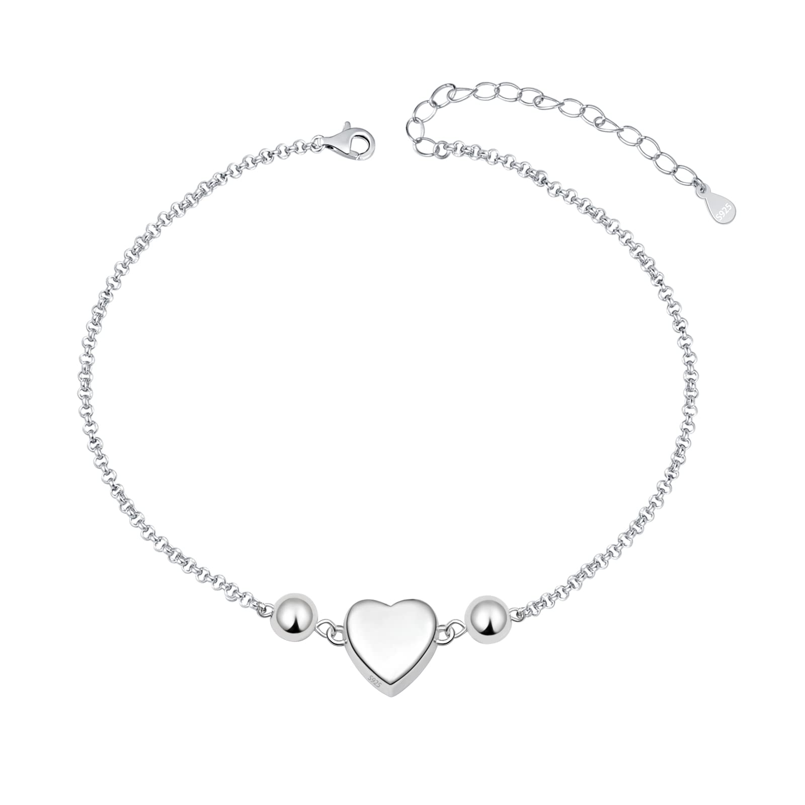 LOVECHO 925 Sterling Silver Cremation Jewelry for Ashes Urn Bangle Memorial Keepsake Cremation Bracelets for Women(Style 1)