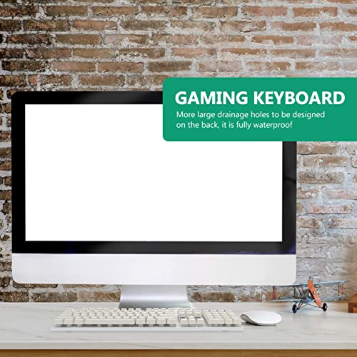 SOLUSTRE Mechanical Keyboard USB Keyboard LED Mechanical Gaming Keyboard Backlit Led Gaming Ergonomic Wired Keyboard for Laptop PC Computer Game and Work (White) Pc Keyboard Computer Keyboard