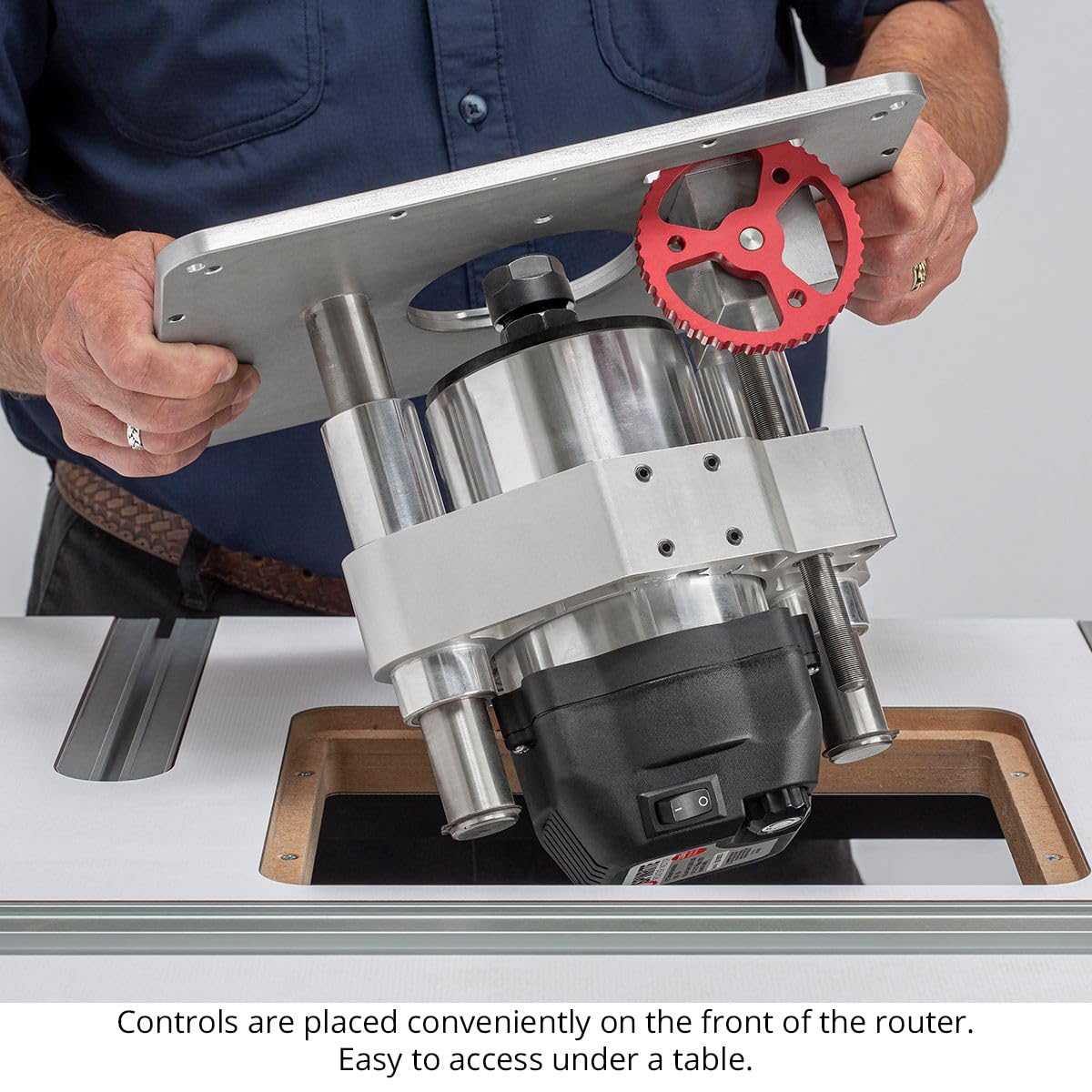 SpinRite Router Motor for Router Lifts and CNC, 2.25HP, Soft Start, Variable Speed, Easy Mount 3.5" Body, Includes Pair of ER20 Collets (1/2" & 1/4"), Collet Nut, Offset Wrench Set