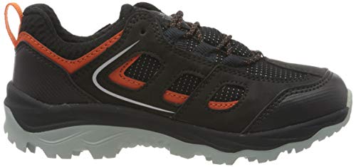 Jack Wolfskin Vojo Texapore Low Hiking Shoe Boot, Phantom/Orange Coral, 2 US Unisex Big Kid