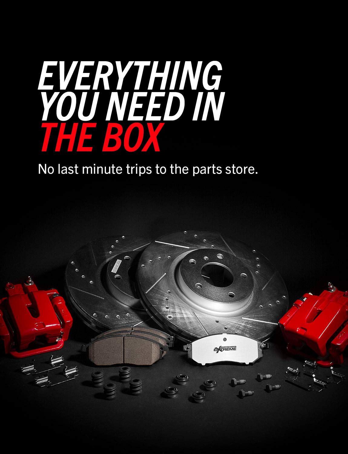 Power Stop KC5985-26 Rear Z26 Street Warrior Brake Pad and Rotor Kit with Red Powder Coated Calipers For BMW X6 2008 [Model Specific]