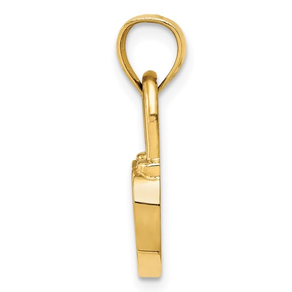 IceCarats 14K Yellow Gold Heart Love Lock Necklace Charm Pendant Only