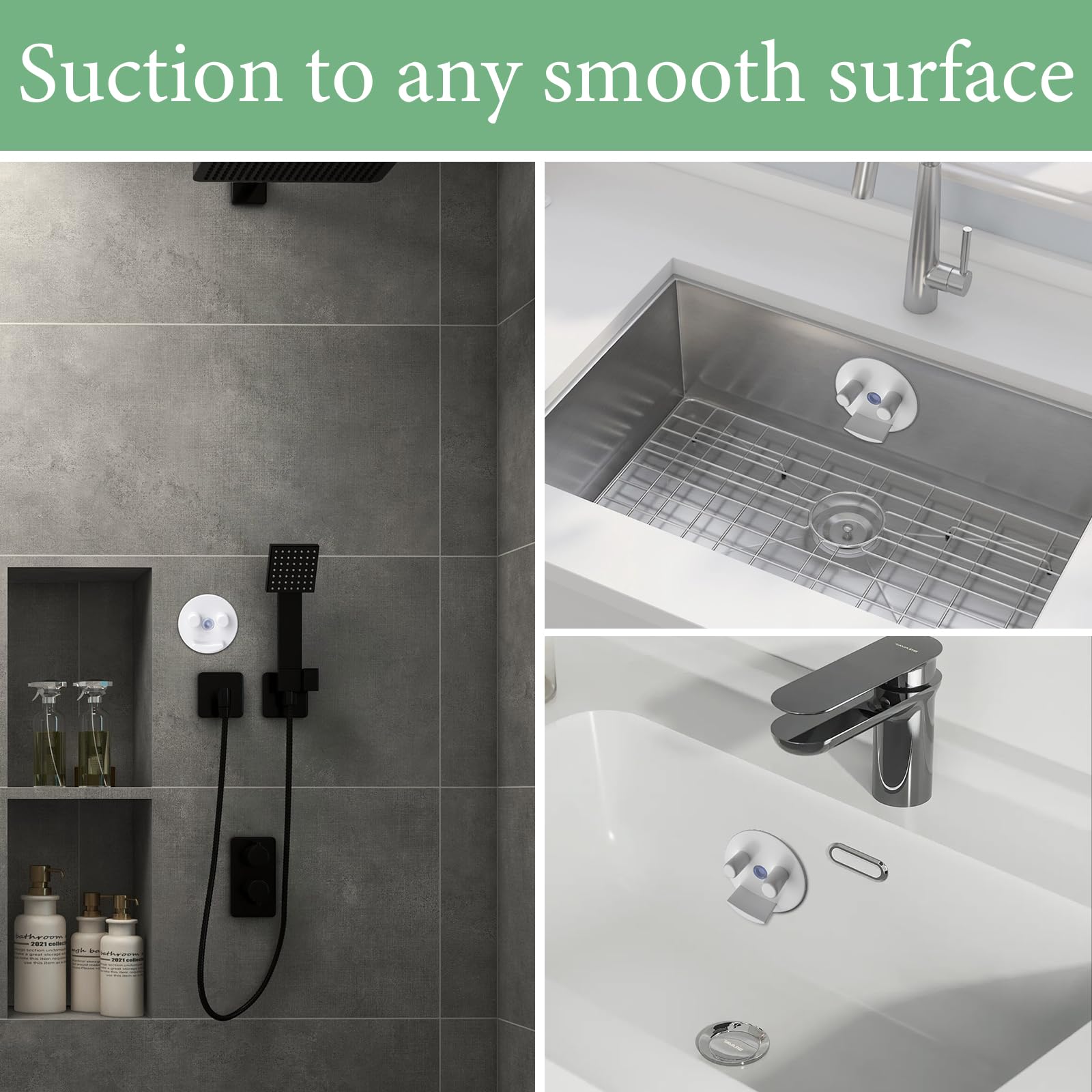 Sponge Holder, Sink Caddy for Scrub Sponges, Kitchen/Bathroom Sink Sponge Storage with Suction Cup Installation,Holding Smiley Sponges,Self-Draining and Dishwasher Safe(Sponges Not Included),1pcs