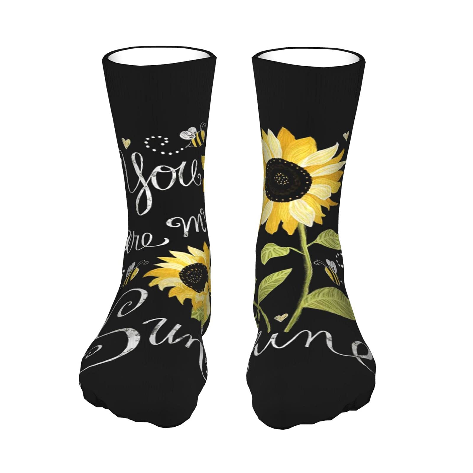 NDZHZEO Crew Socks For Women Men Sport Athletic Cushion Novelty With Moisture Wicking Sunflower Performance Socks
