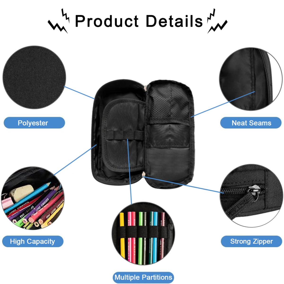 Kids 3Pcs Cartoon Backpack Set, 3-in-1 Large Capacity School Bookbag Travel Daypack Bag with Lunch Bag and Pencil Case -1