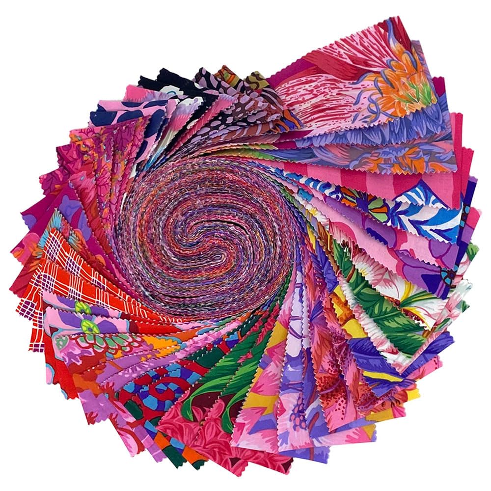Kaffe Fassett Collective August 2023 Hot Design Roll 40 2.5-inch Strips Jelly Roll FreeSpirit