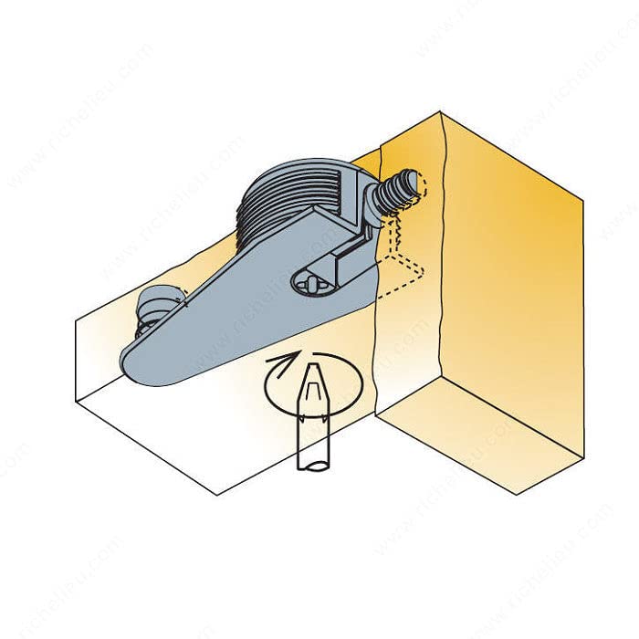 Rafix Furniture T-Connectors + Screw in Dowel. Connection: White, 19mm Panel Thickness, 14mm Drilling Depth + Screw: Silver, Drilling Depth for Dowel Thread 11.5mm, Finish Steel - 50 Pack