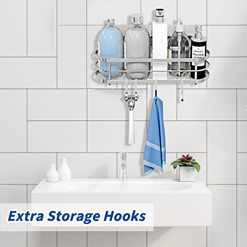 TreeLen 3 Pk-Adhesive Shower Shelves, Shower Wall Caddy, Bathroom Shower Organizer-Stainless Steel