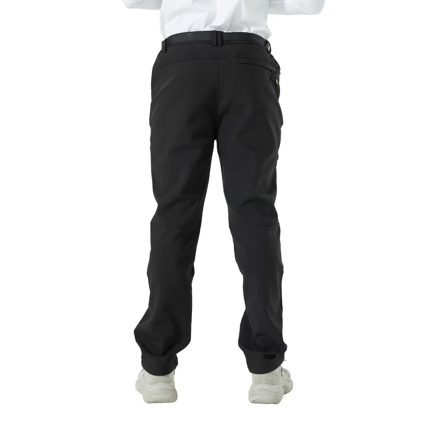 MONSTER VALLEY Mens Snow Ski Hiking Pants Outdoor Waterproof Fleece Lined Insulated Soft Shell Winter Pants, Black, Large