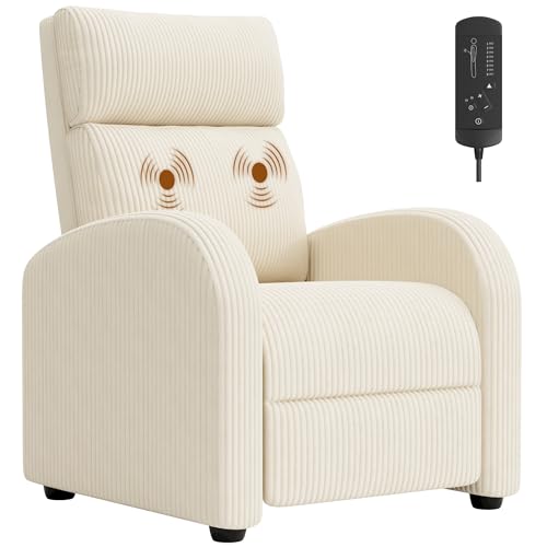 YESHOMY Recliner Chair for Adults, Adjustable Modern Single Sofa with Padded Seat Backrest for Living Room, with Lumbar Support, Beige