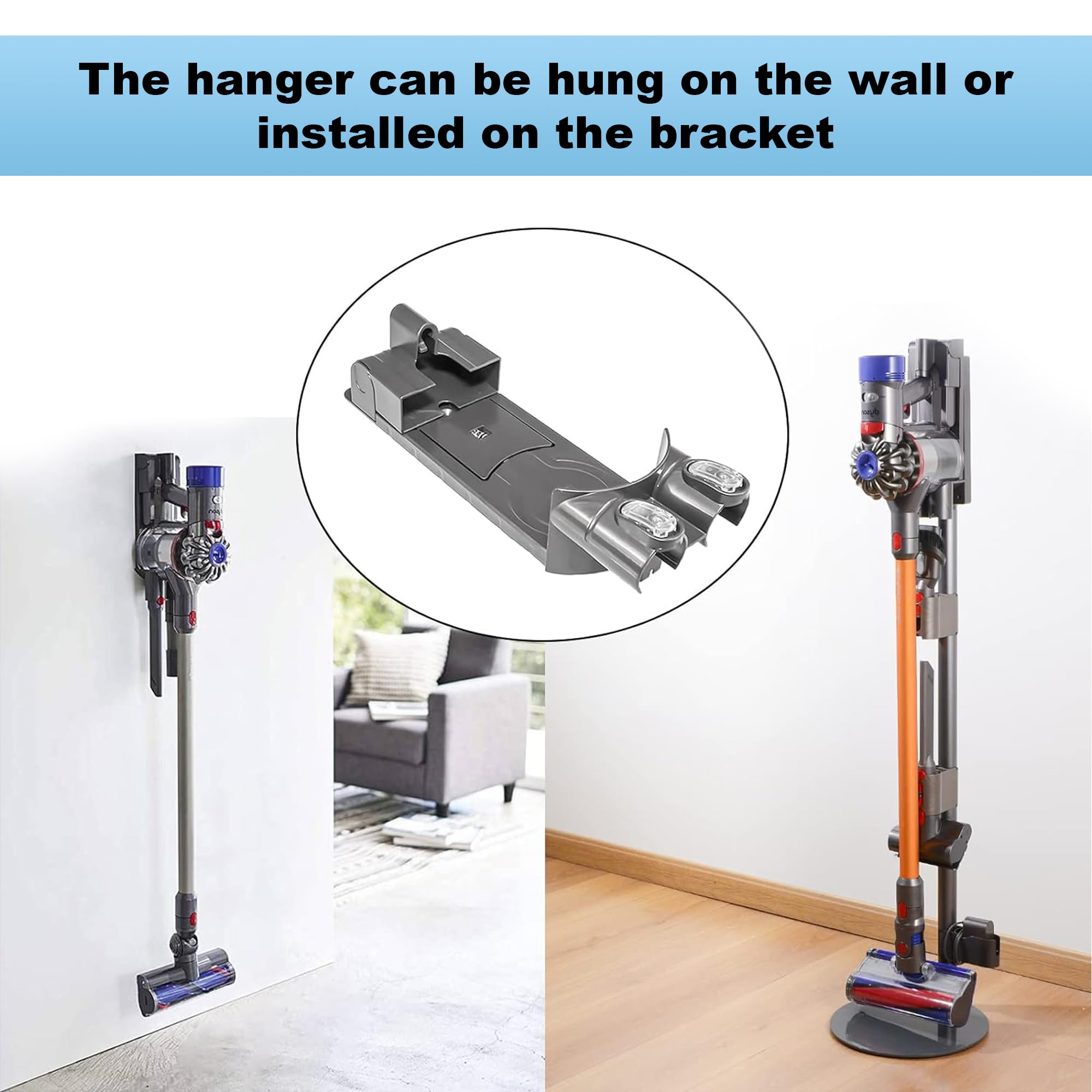Replacement Docking Station Part Kit Wall Mount Bracket for Dyson V6 Vacuum Cleaners - Fits Models # DC30 DC31 DC34 DC35 DC44 DC45 DC58 DC59 DC61 DC62