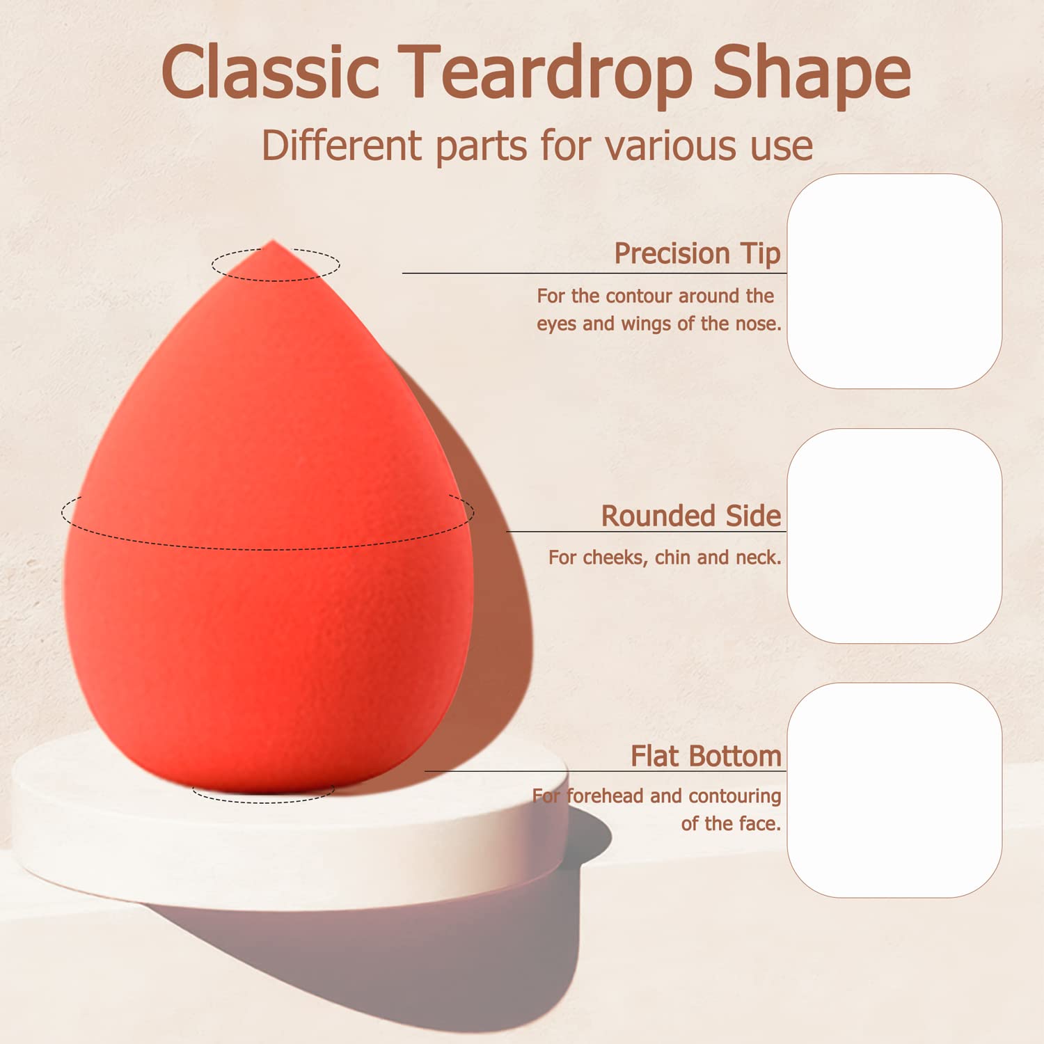 Sokurang Latex free muti-color teardrop beauty blender, egg shape makeup sponge for blending, 4 pack make up sponges for face, set of 4 pcs, great gift for woman.…